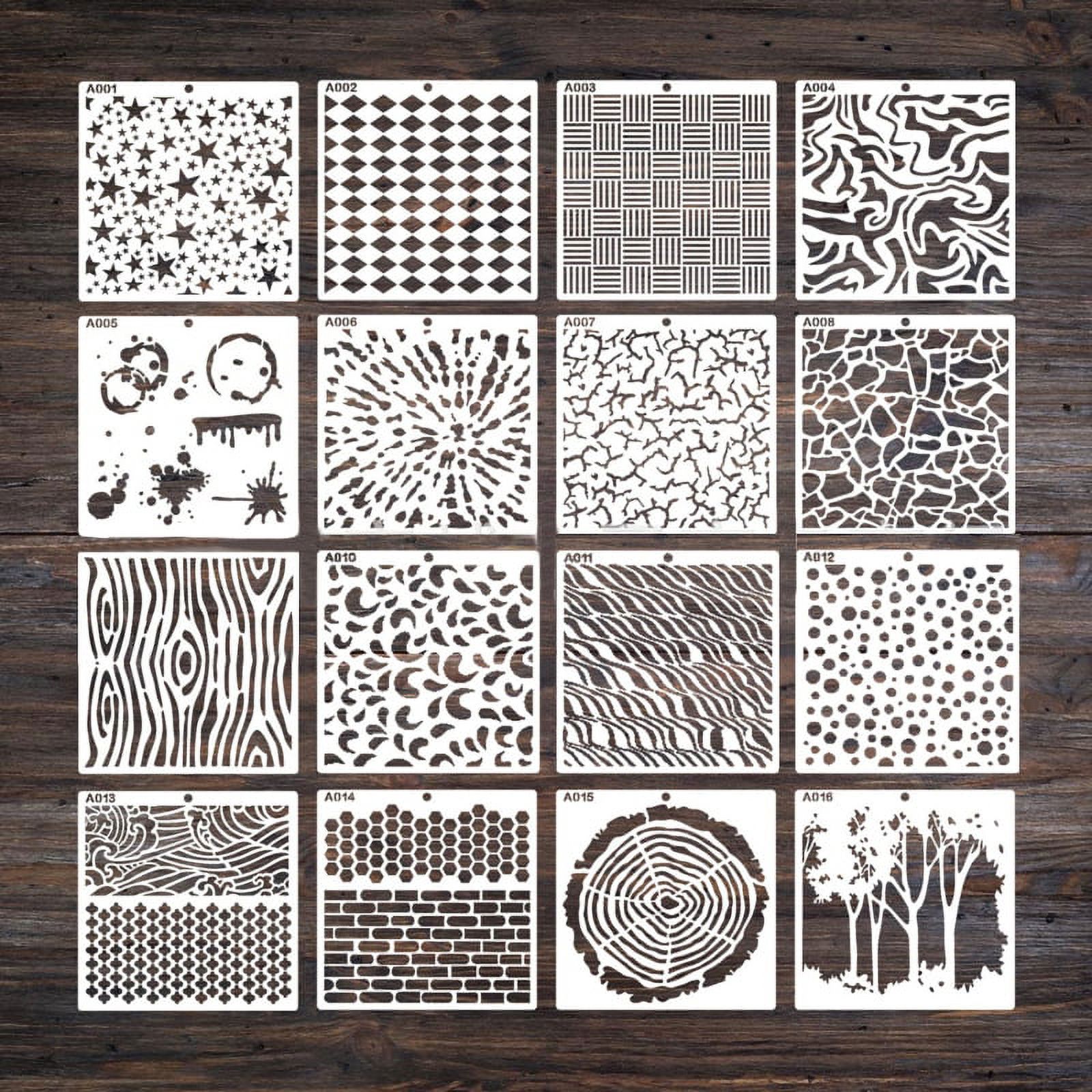 Milue Art Geometric Stencils 6''x 6'' for Kid DIY Graffiti Drawing DIY ...