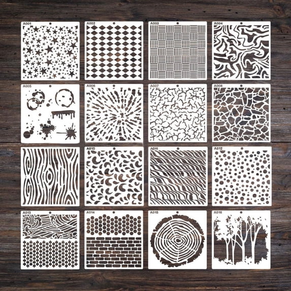 Milue Art Geometric Stencils 6''x 6'' for Kid DIY Graffiti Drawing DIY ...