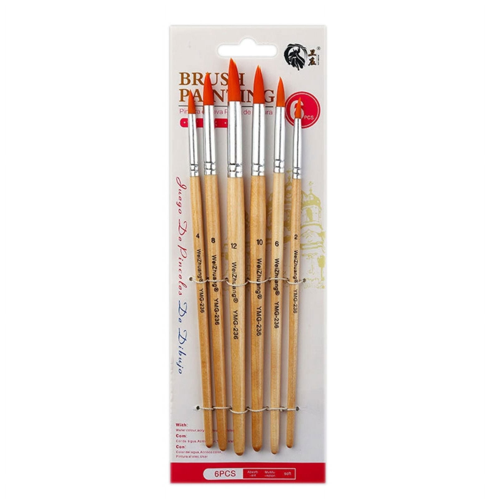 Milue Artist Paint Brushes Round Tip/Flat Tip/Oblique/Tip/Fine Tip, for ...