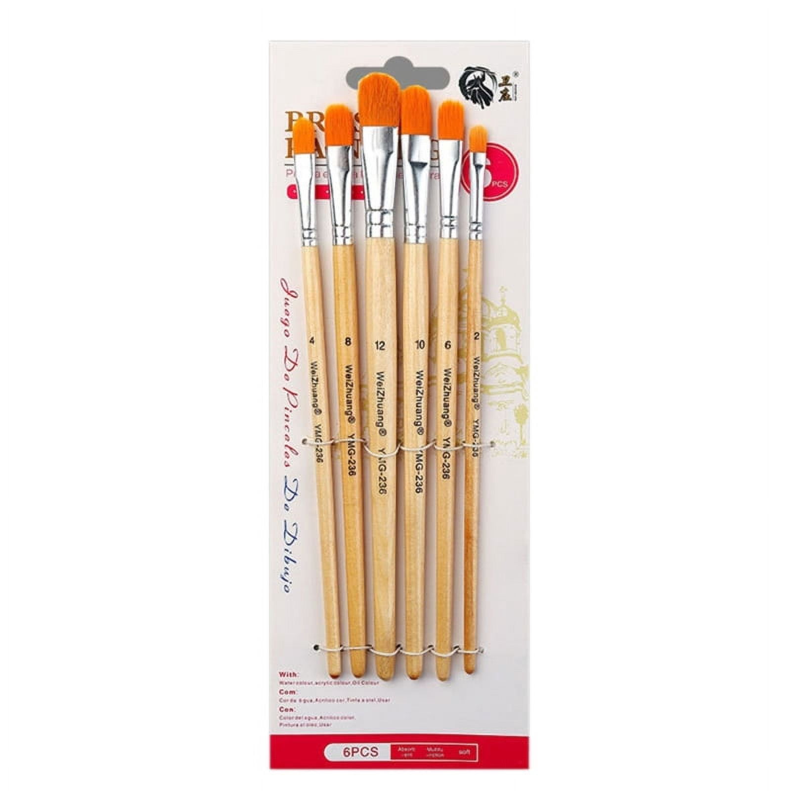 Milue Artist Paint Brushes Round Tip/Flat Tip/Oblique/Tip/Fine Tip, for ...