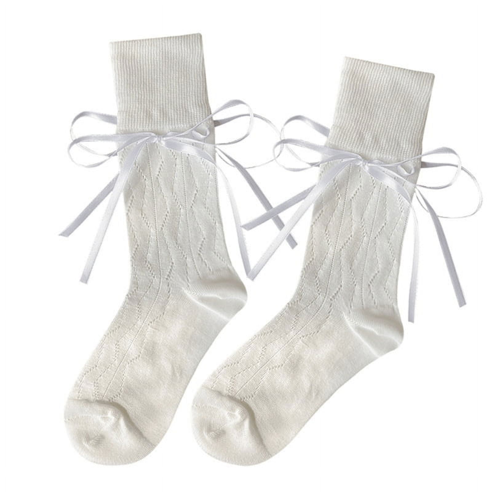 Milue Bandage Cotton Breathable Solid Color Bows Tie Stocking for ...
