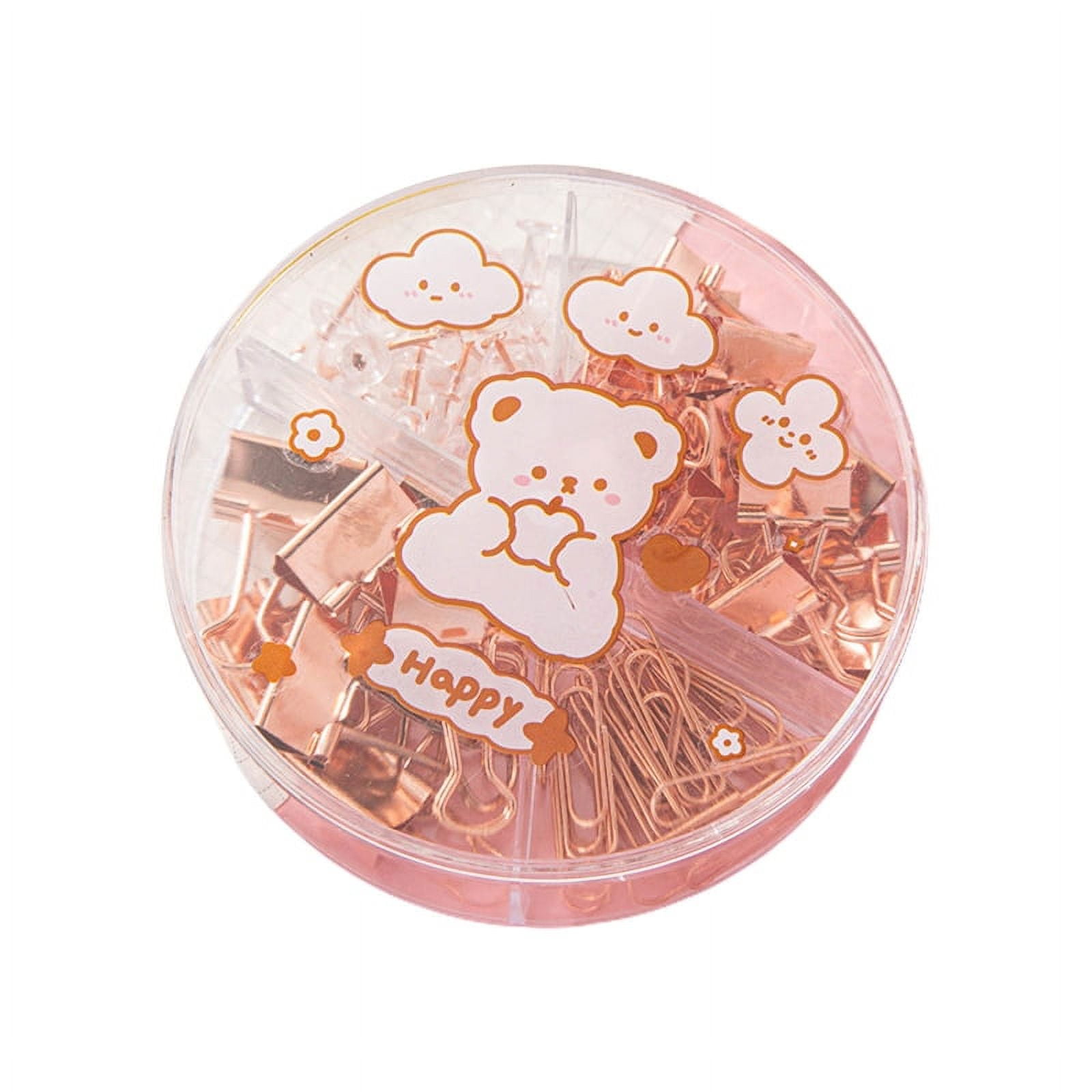 Milue Binder Clips Paper Clips Push Pins Set with Box Desk Organized ...