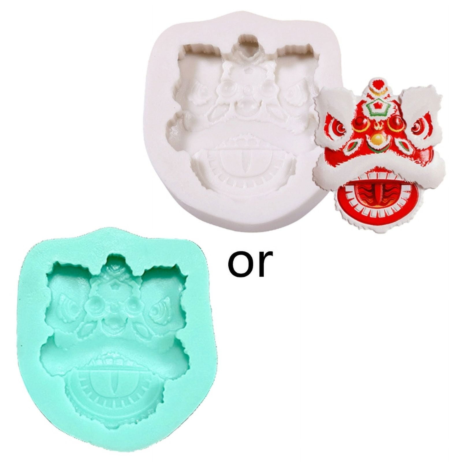 Milue Candy Fondant Mold Chinese Style Dragon and Lion Dance Paste ...