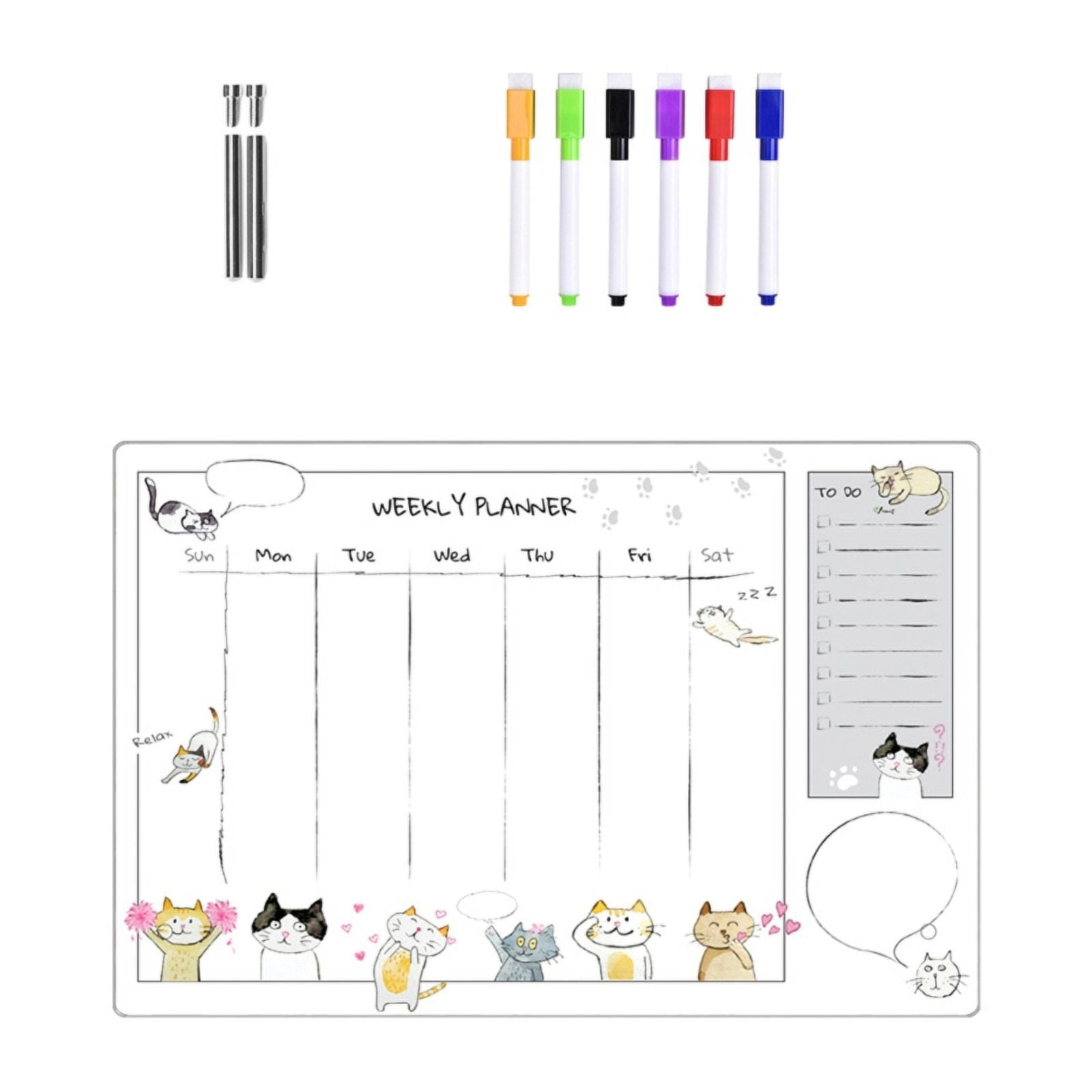 Milue Clear Desktop Note Memo White Boards Weekly Whiteboard Meal ...