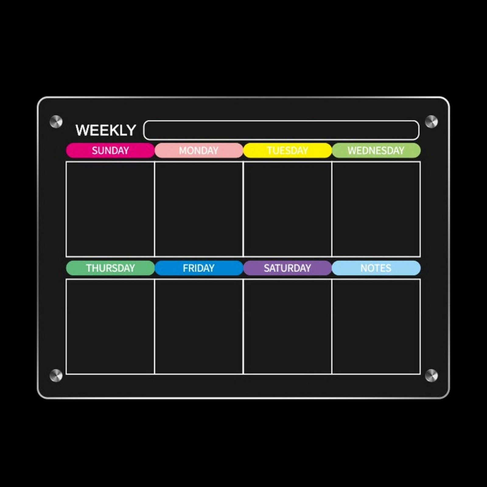 Milue Clear White Boards Acrylic Hanging Weekly Memo Board Whiteboard ...