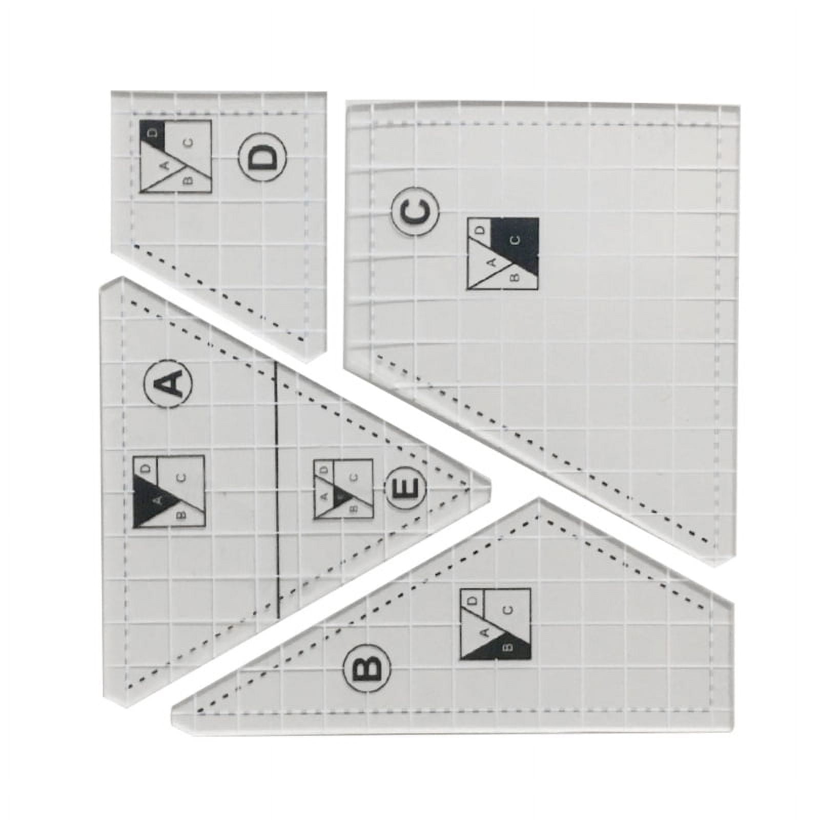 Milue Crazy Quilt 5 Stencil Kit Sewing Template Ruler Crazy Templates ...