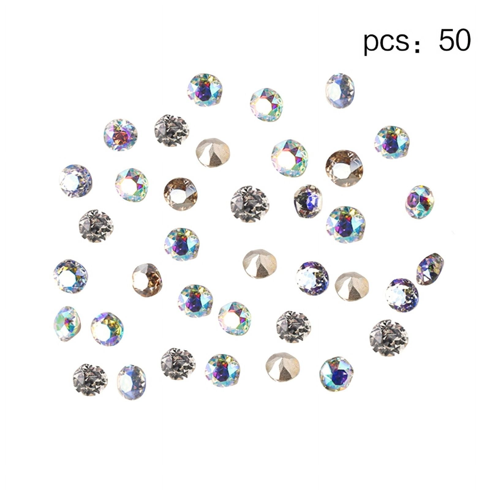 Milue Crystal Glass Nail Art Rhinestones Pointed Back Nail Stones Gems ...