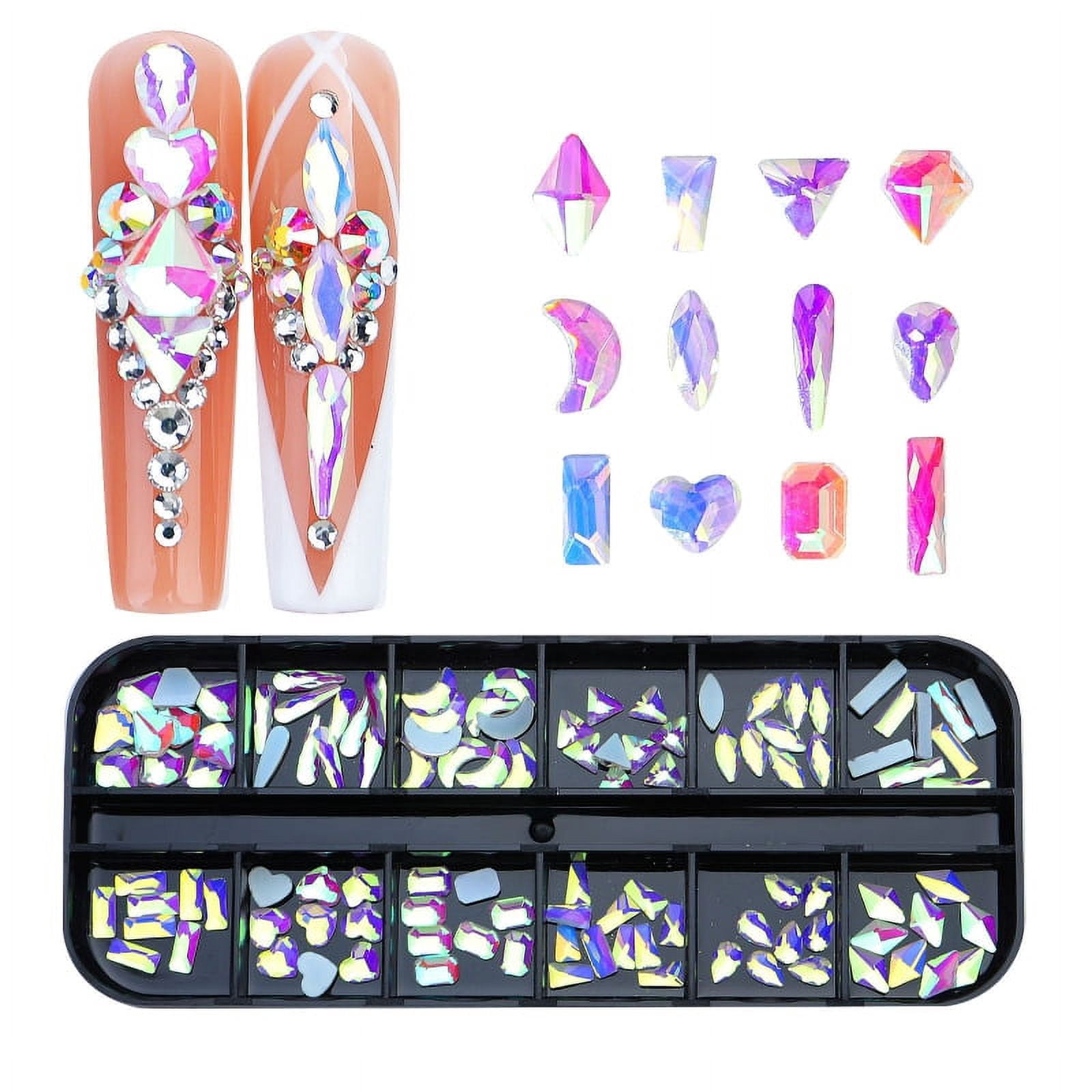 Milue Crystal Nail Art Decor FlatBack Nail Crystals Gems for Nail Art ...