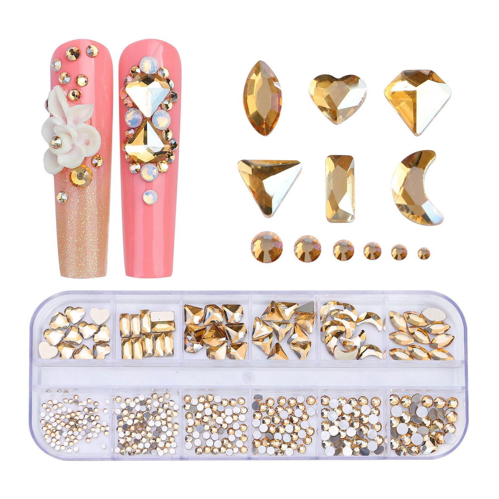 Milue Crystal Nail Art Decor FlatBack Nail Crystals Gems for Nail Art ...
