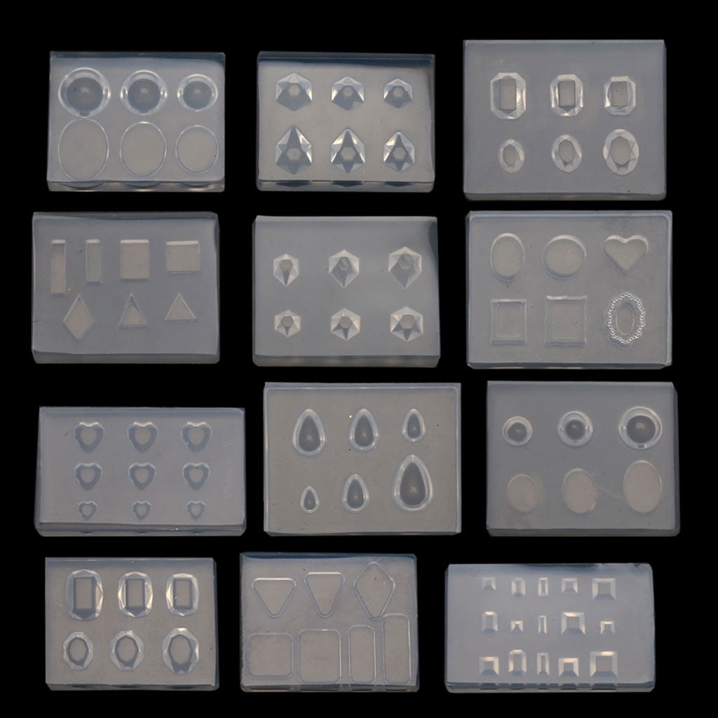 Milue DIY Mini Diamond Crystal Shape Epoxy Silicone Mold Toys for ...