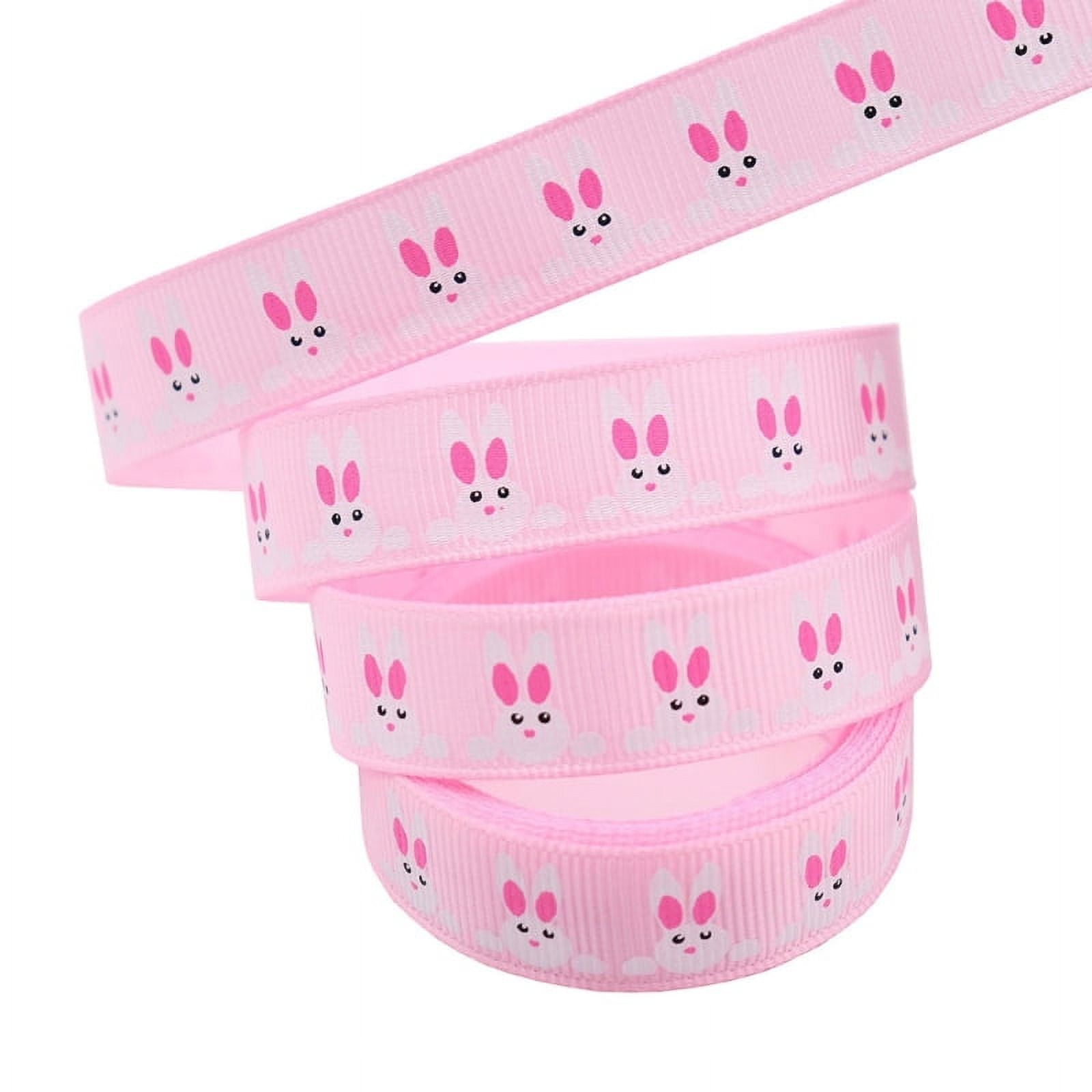 Milue Easter Bunny Ribbon 5 Yard Wired Edge Ribbons Roll Craft ...