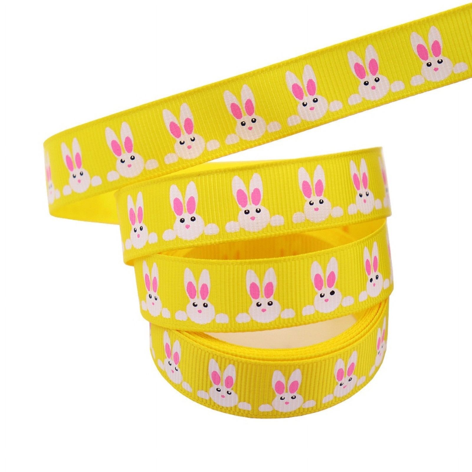 Milue Easter Bunny Ribbon 5 Yard Wired Edge Ribbons Roll Craft ...