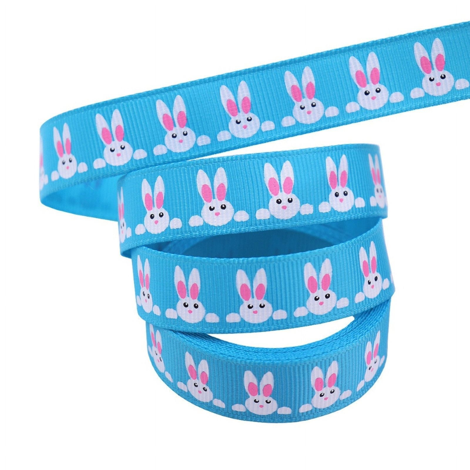 Milue Easter Bunny Ribbon 5 Yard Wired Edge Ribbons Roll Craft ...