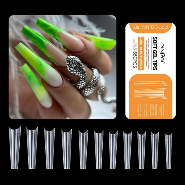 Milue False Nails Artificial Full Cover Nail Tips False Nail Tips for ...