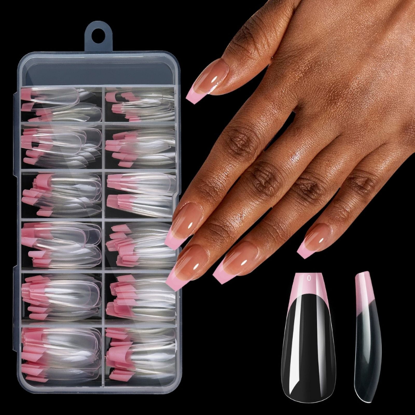 Milue French Manicure Nails with Different Sizes Nail Art Tip Decor ...