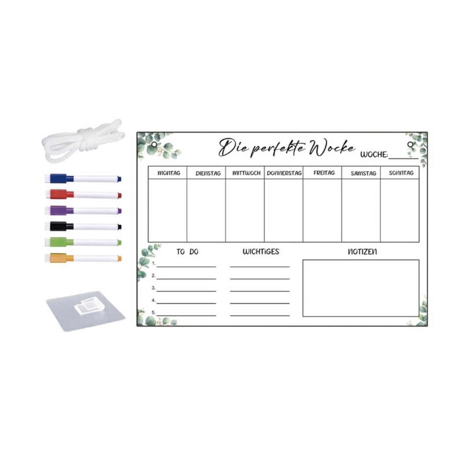 Milue Fridge Hanging Memo Board Weekly Whiteboard Clear Dry Erases ...