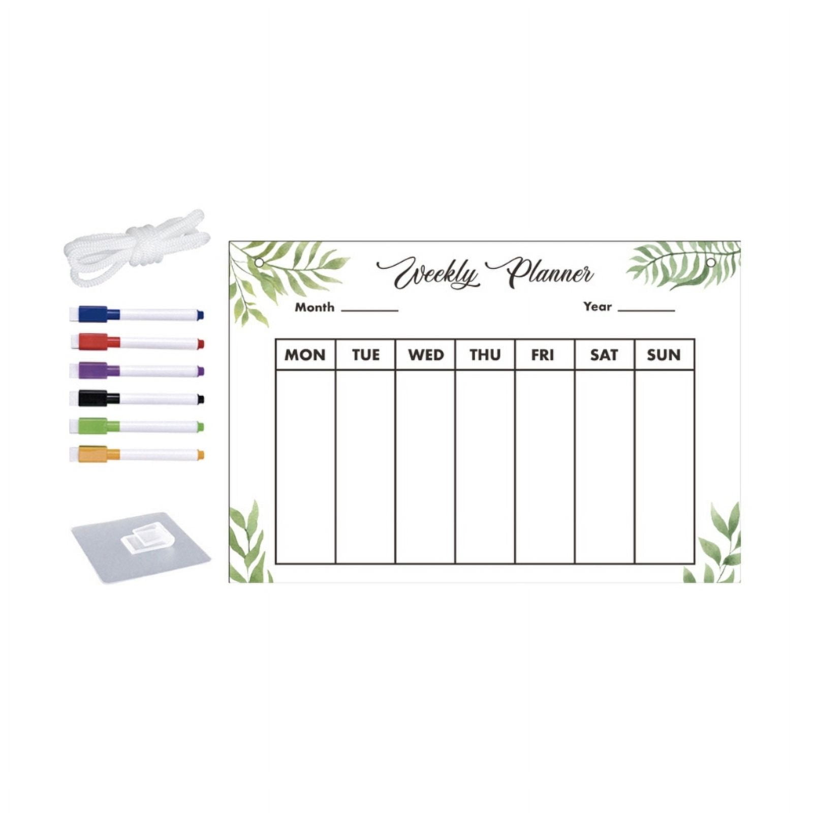 Milue Fridge Hanging Memo Board Weekly Whiteboard Clear Dry Erases ...