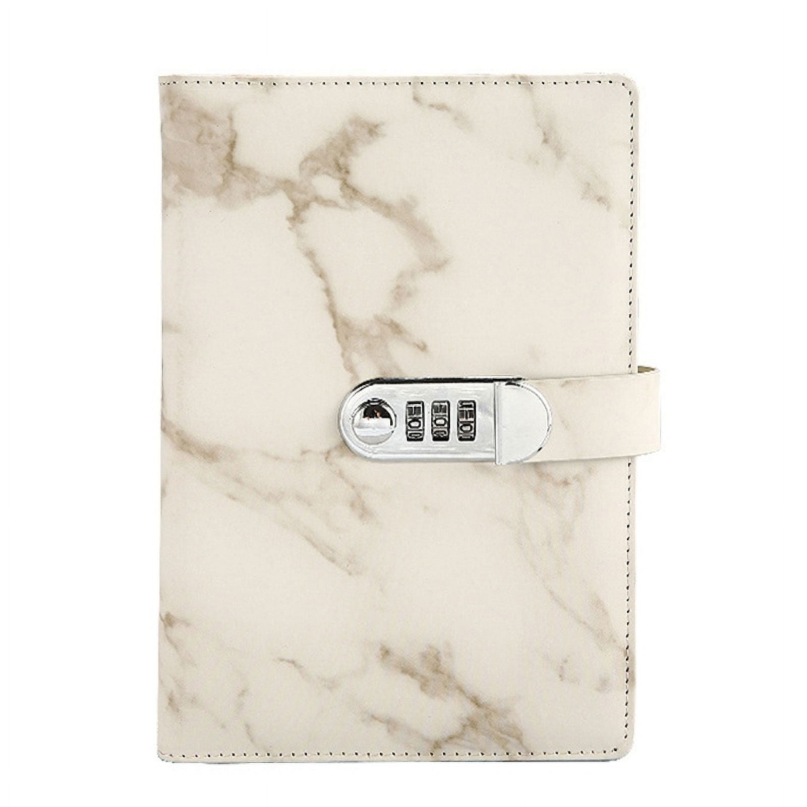 Milue Garden Marble Print PU Cover Lock Diary Journal Notebook Daily ...