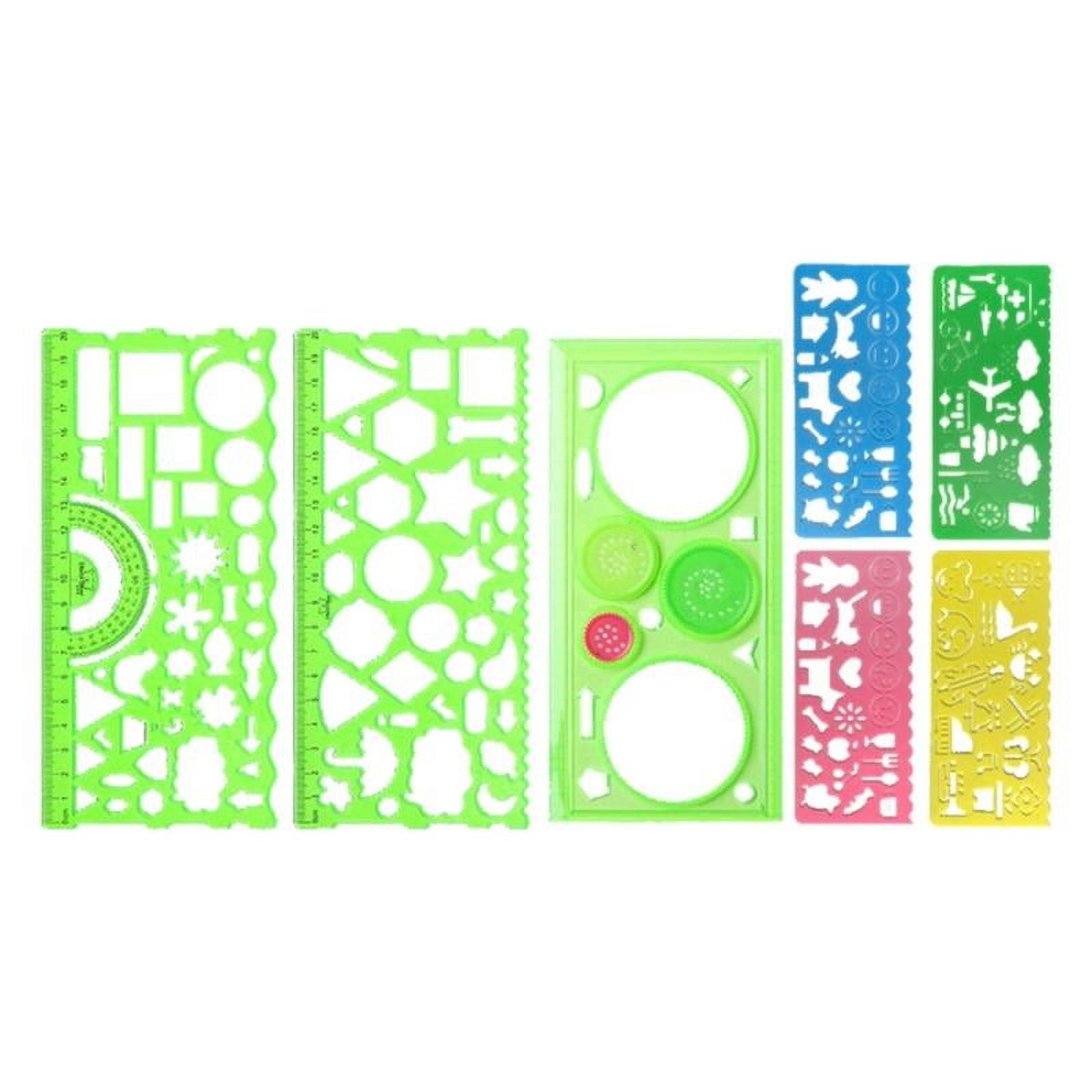 Milue Geometric Drawing Templates Plastic Rulers Multi-Function ...
