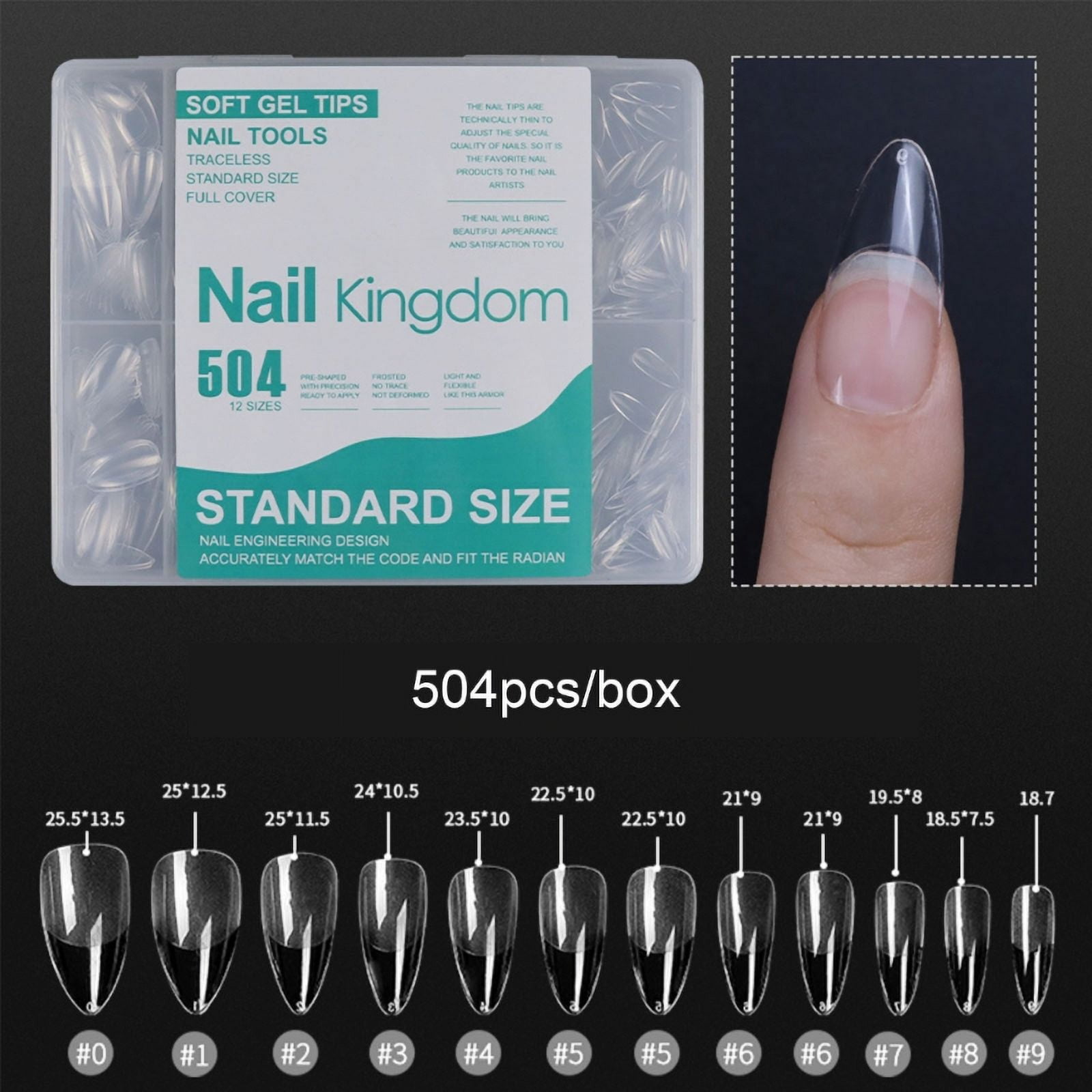 Milue Half Matte False Nails Coffin Full Cover Nails Tips DIY Press on ...