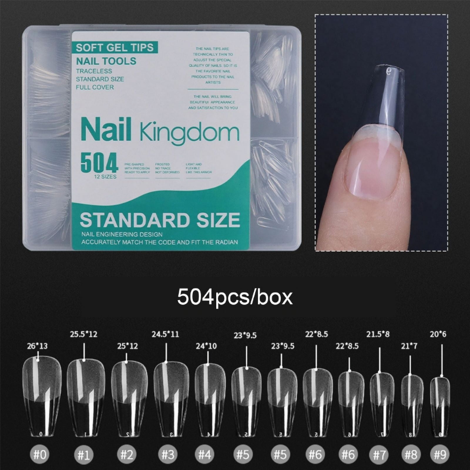 Milue Half Matte False Nails Coffin Full Cover Nails Tips DIY Press on ...