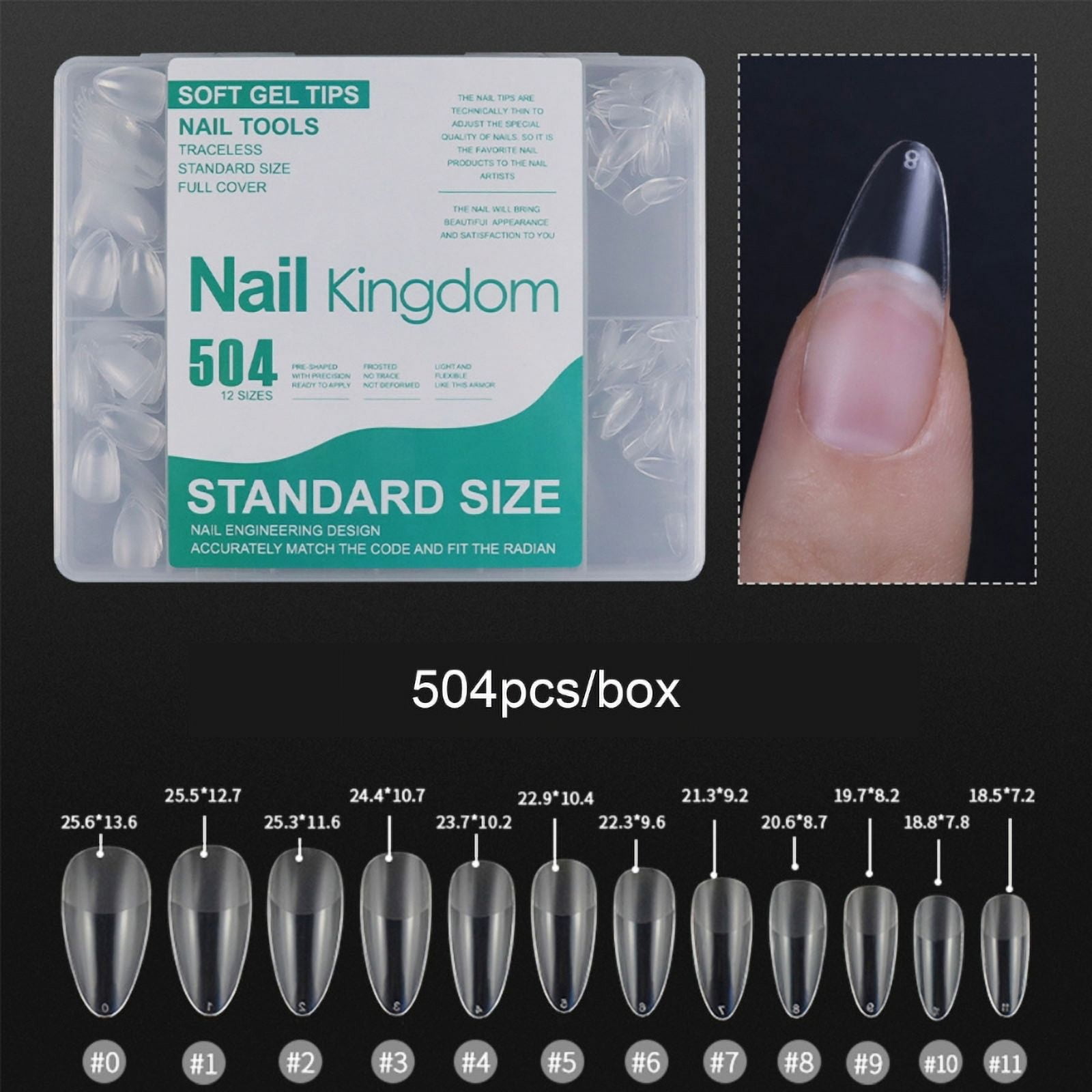 Milue Half Matte False Nails Coffin Full Cover Nails Tips DIY Press on ...