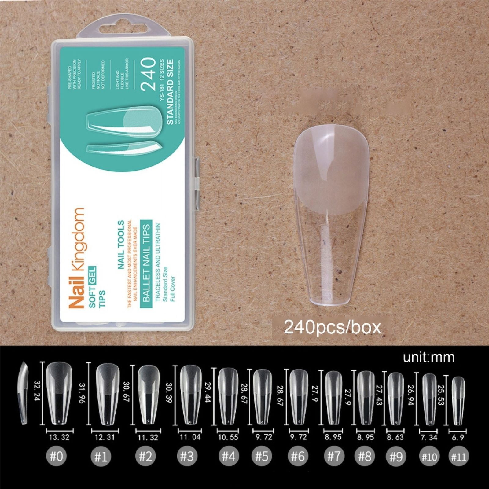 Milue Half Matte False Nails Coffin Full Cover Nails Tips DIY Press on ...