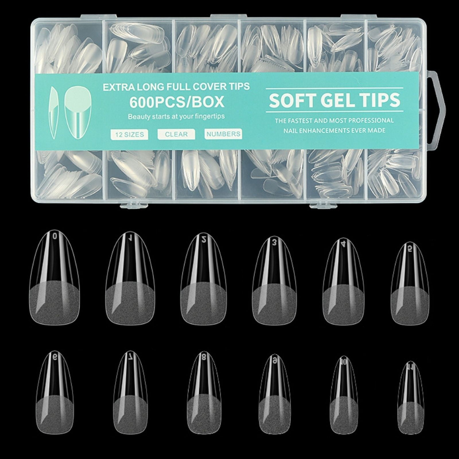 Milue Half Matte Full Cover Nail Tips No File Gel Tips False Nails for ...