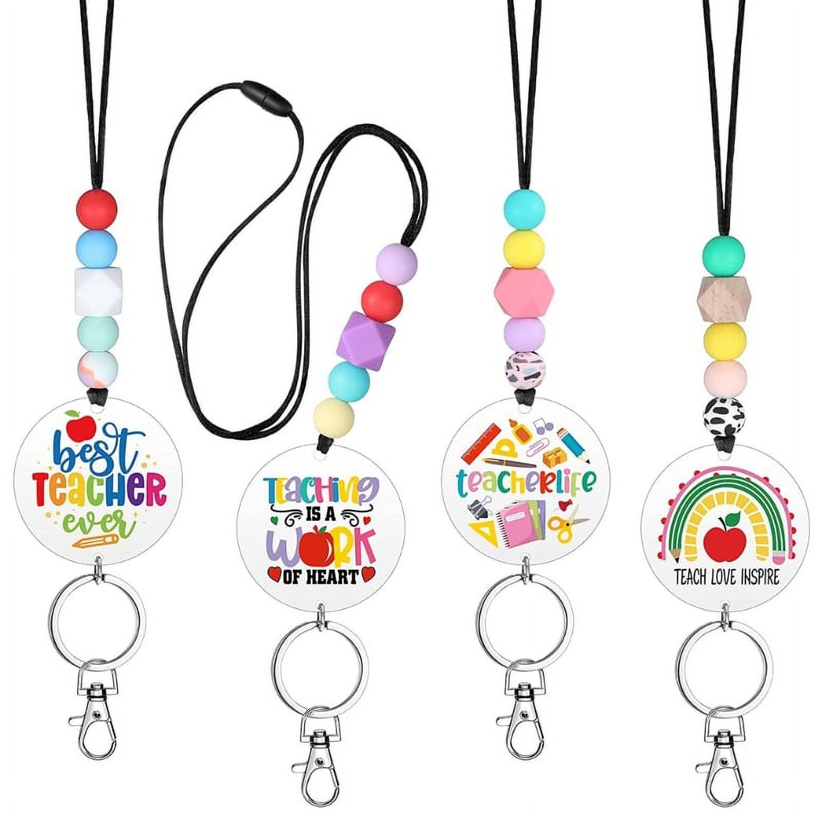 Milue Handmade Design Colorful Silicone Beads ID Badge Holder Work ...