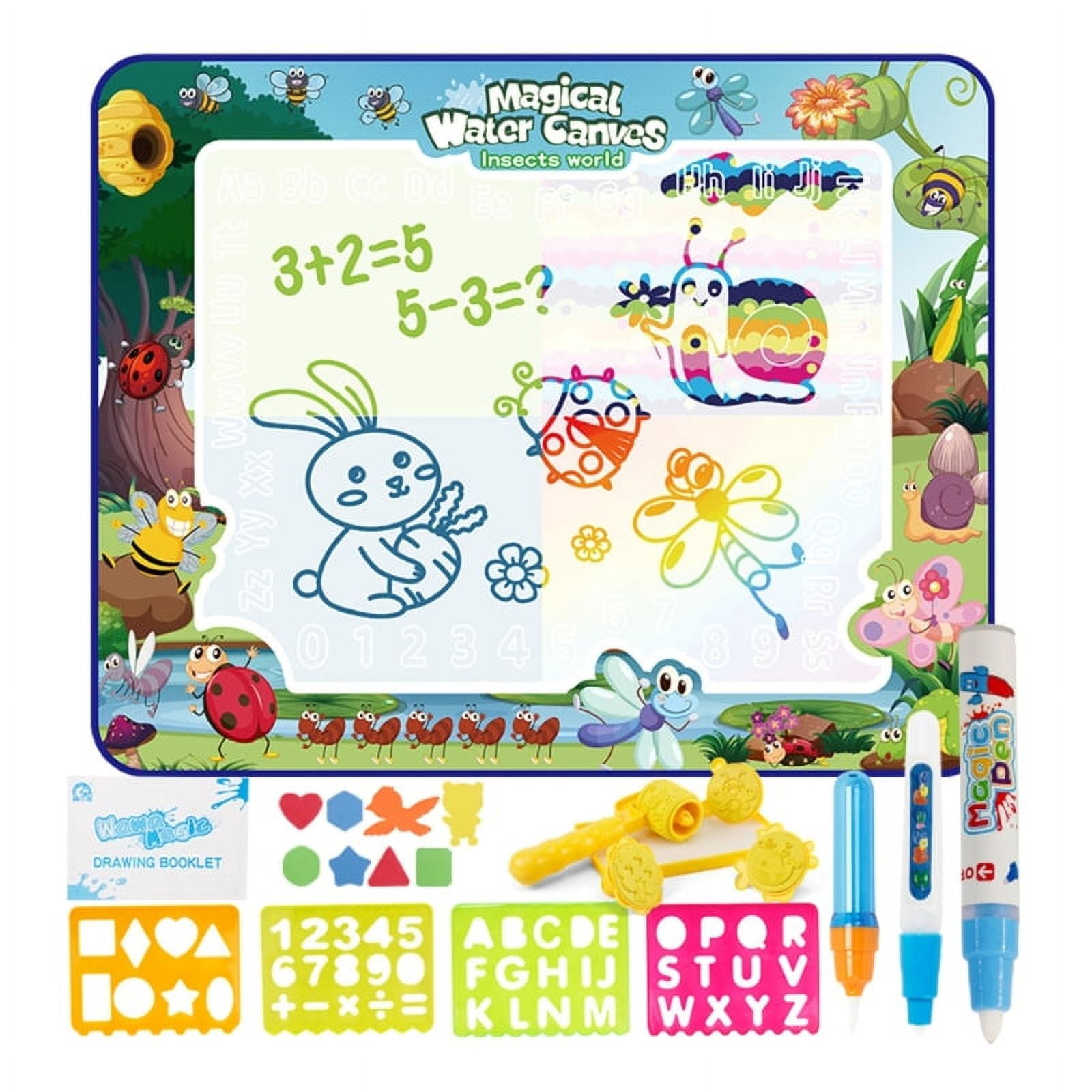 Milue Kids Water Painting Board Aquas Coloring Mat Mess Free Magic ...