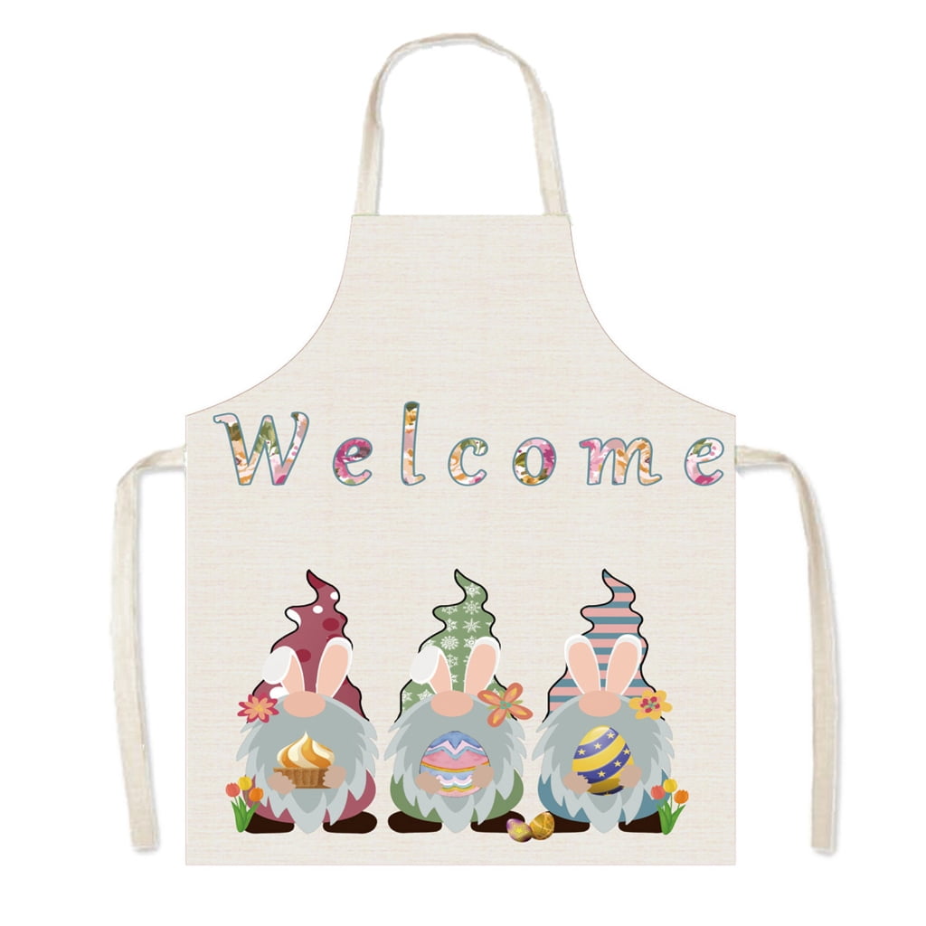 Milue Kitchen Aprons Easter Rabbit Aprons for Cooking Baking BBQ Men ...