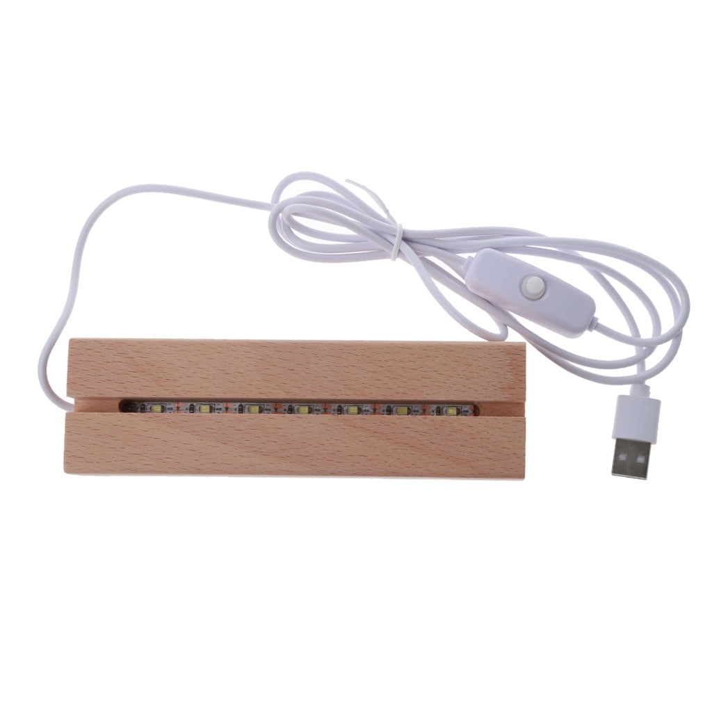 Milue LED Rectangular White Light Stand Base for Crystals/Glass Art for ...