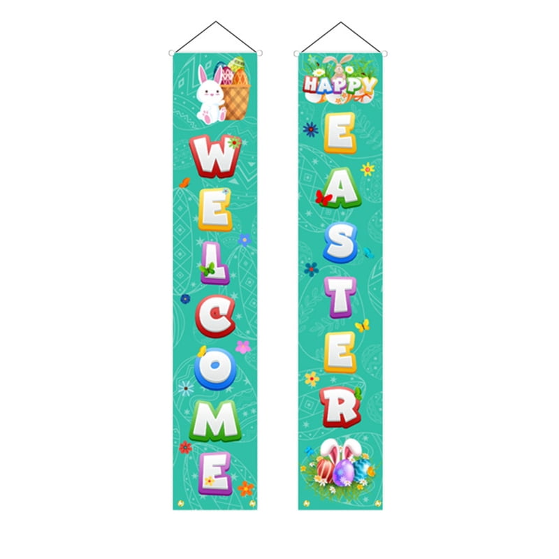Milue Lovely Easter Welcome Hanging Door Sign for Home Indoor Outdoor ...