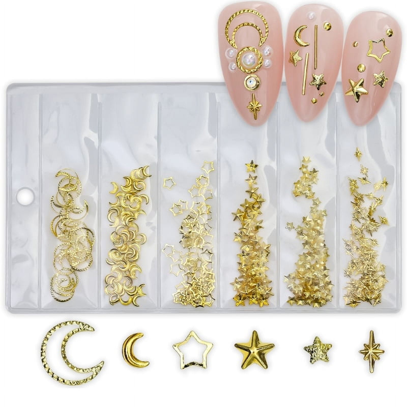 Milue Metal Nail Art Studs 3D Metal Nail Art Jewelry Decorations for ...