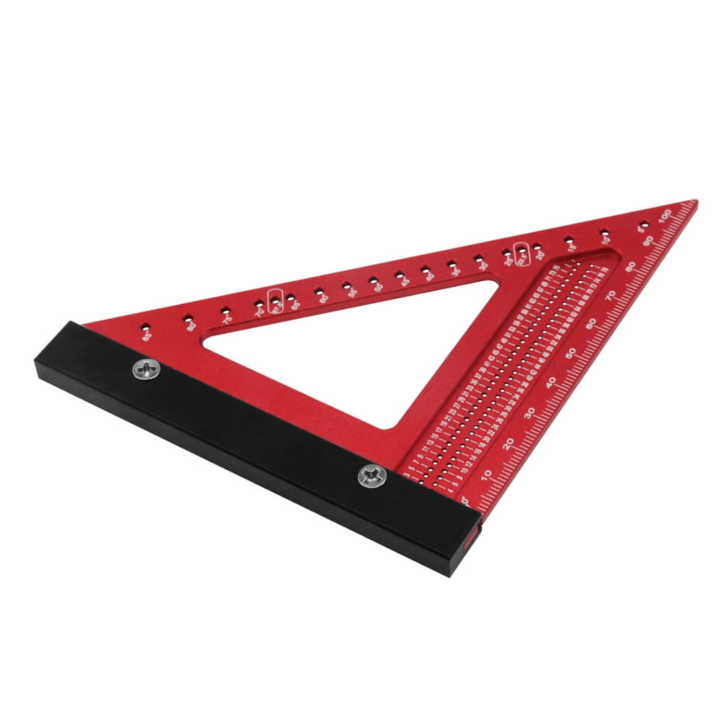 Milue Metal Ruler Aluminum Angles Ruler Protractor Triangle Ruler ...