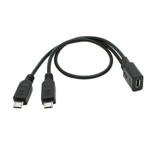 Milue Micro USB Splitter Cable, 1Female to 2Male Splitter Extension ...