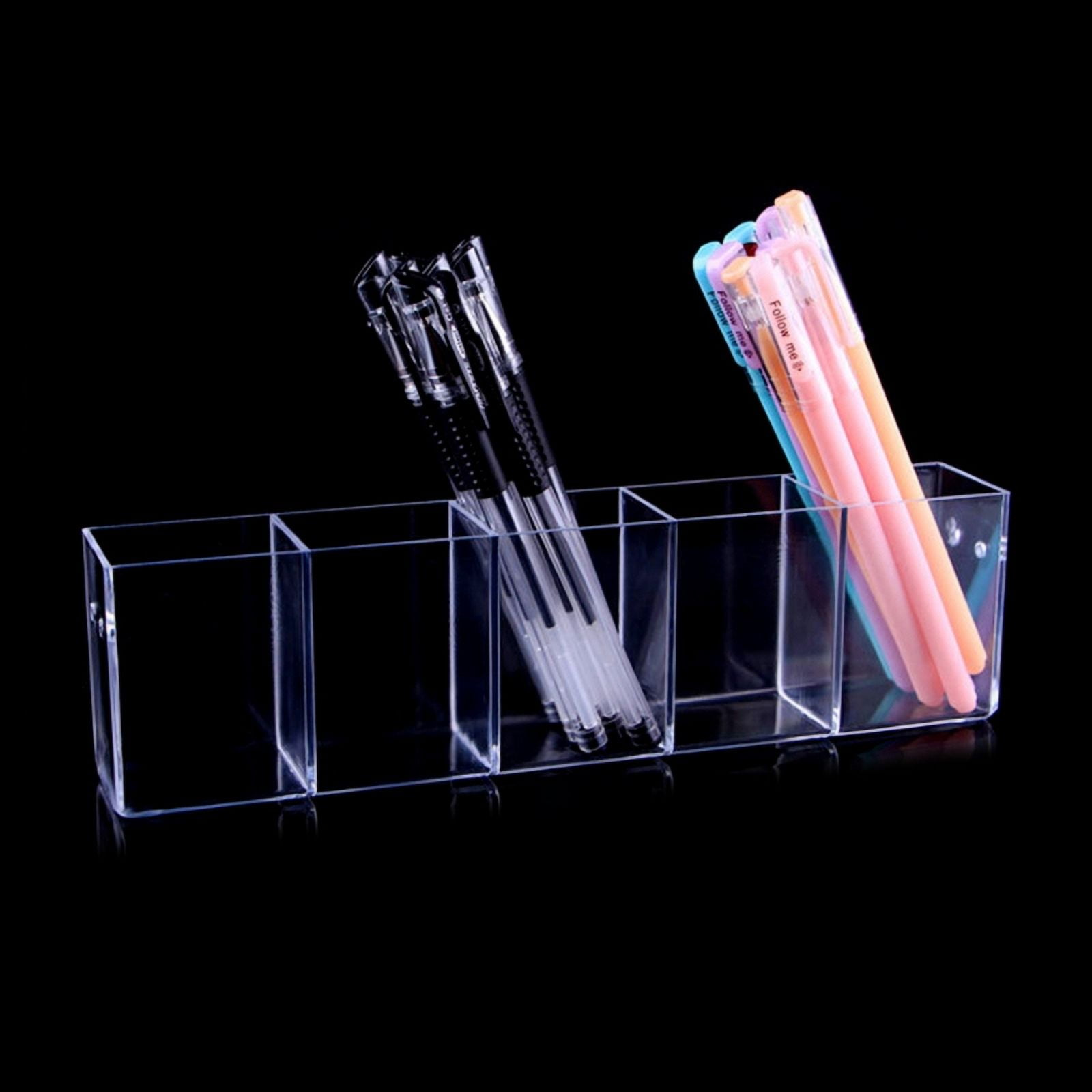 Milue Minimalist Clear Acrylic Pen Holder Desk Organizer Writing Tool ...