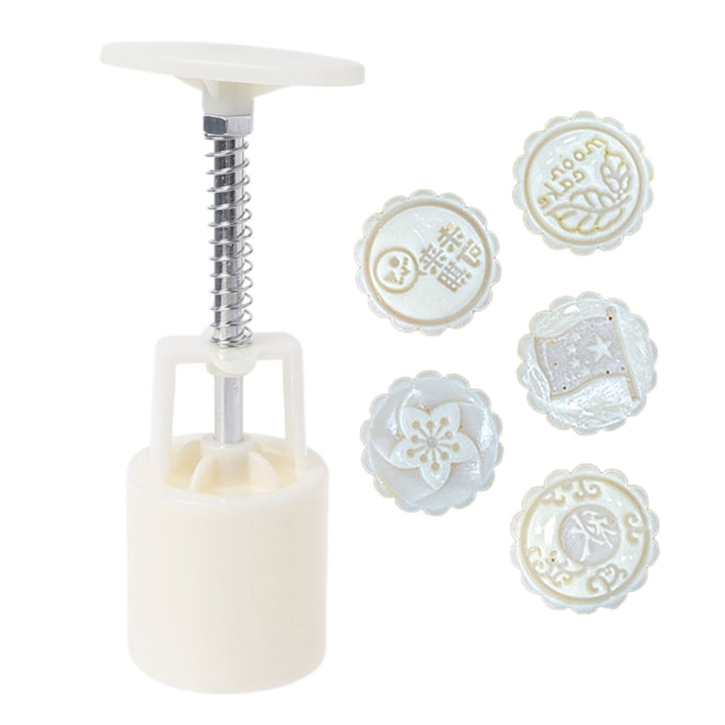 Milue Mooncake Mold Festival DIY Hand Press Mooncake Cutters Pastry ...
