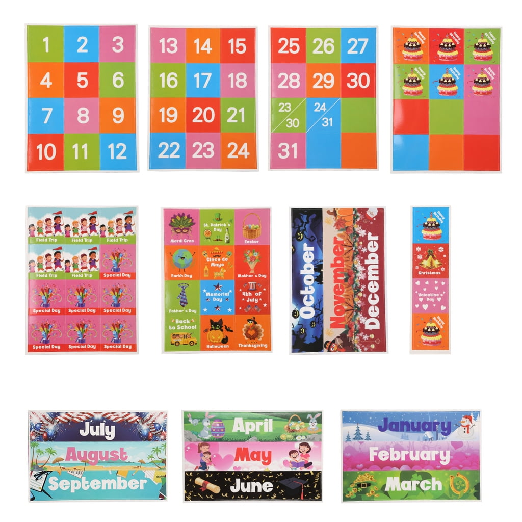 Milue Multi-in-1 Classroom Calendar Weather Chart Interactive Classroom ...