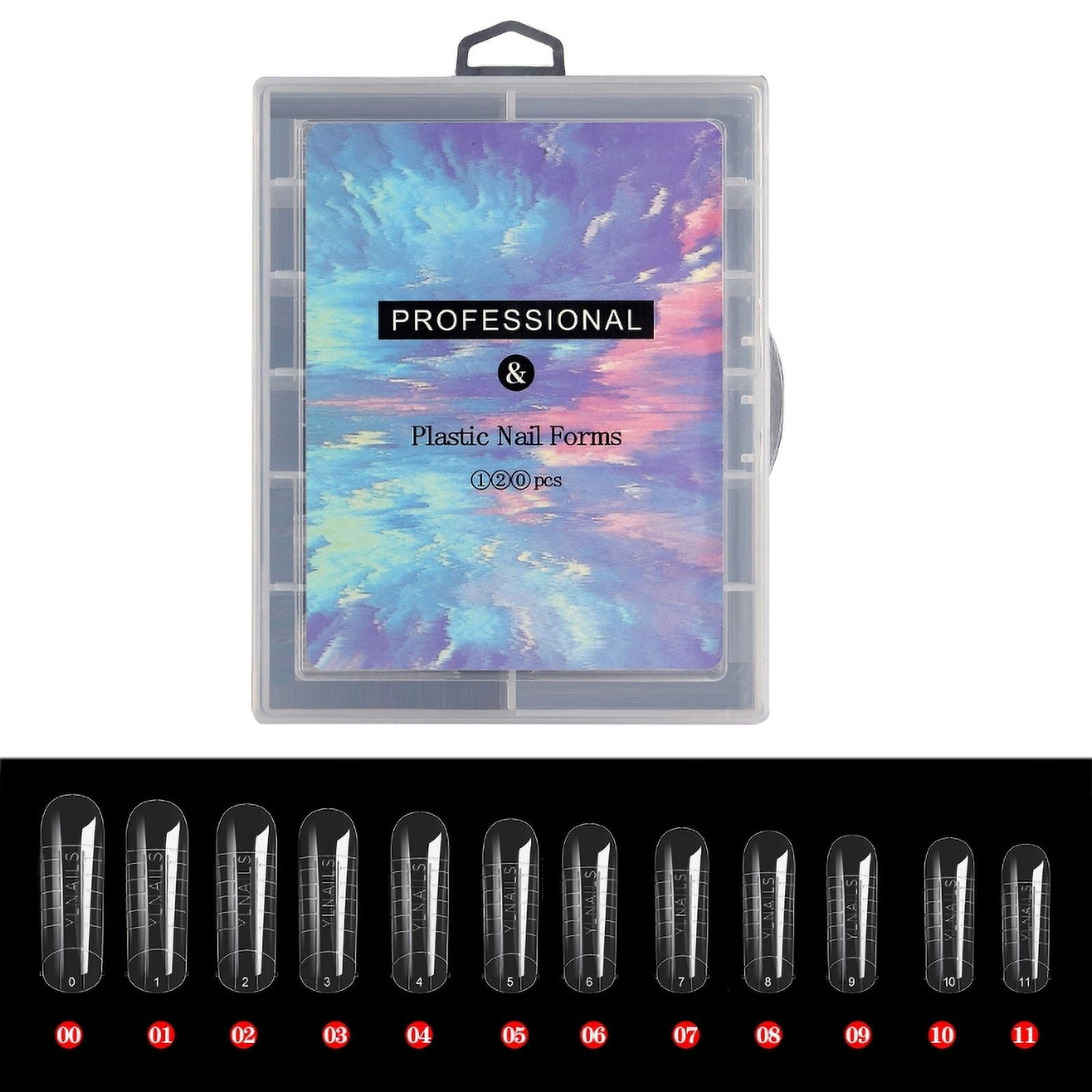 Milue Nail Gel Forms with Scale Clear Dual-Nail Forms Full Cover False ...