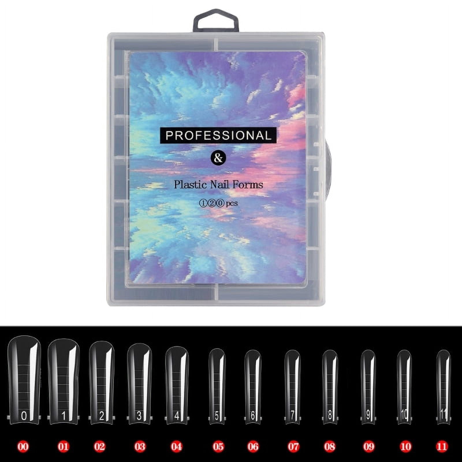 Milue Nail Gel Forms with Scale Clear Dual-Nail Forms Full Cover False ...