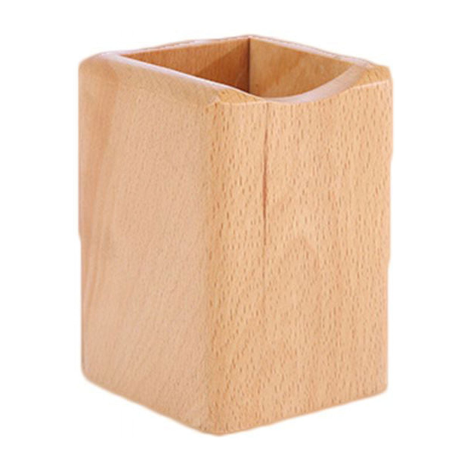 Milue Natural Wooden Pen Pencil Holder Multiple-use Desk Organizer ...