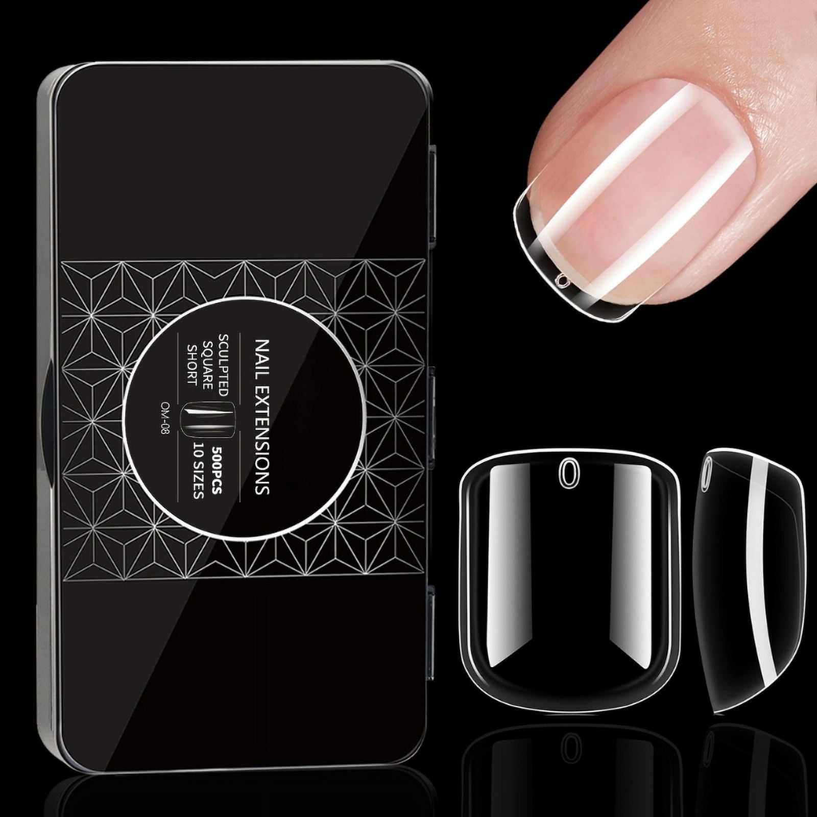 Milue Natural looking False Nails Transparent Clear Gel Nail Tips for ...