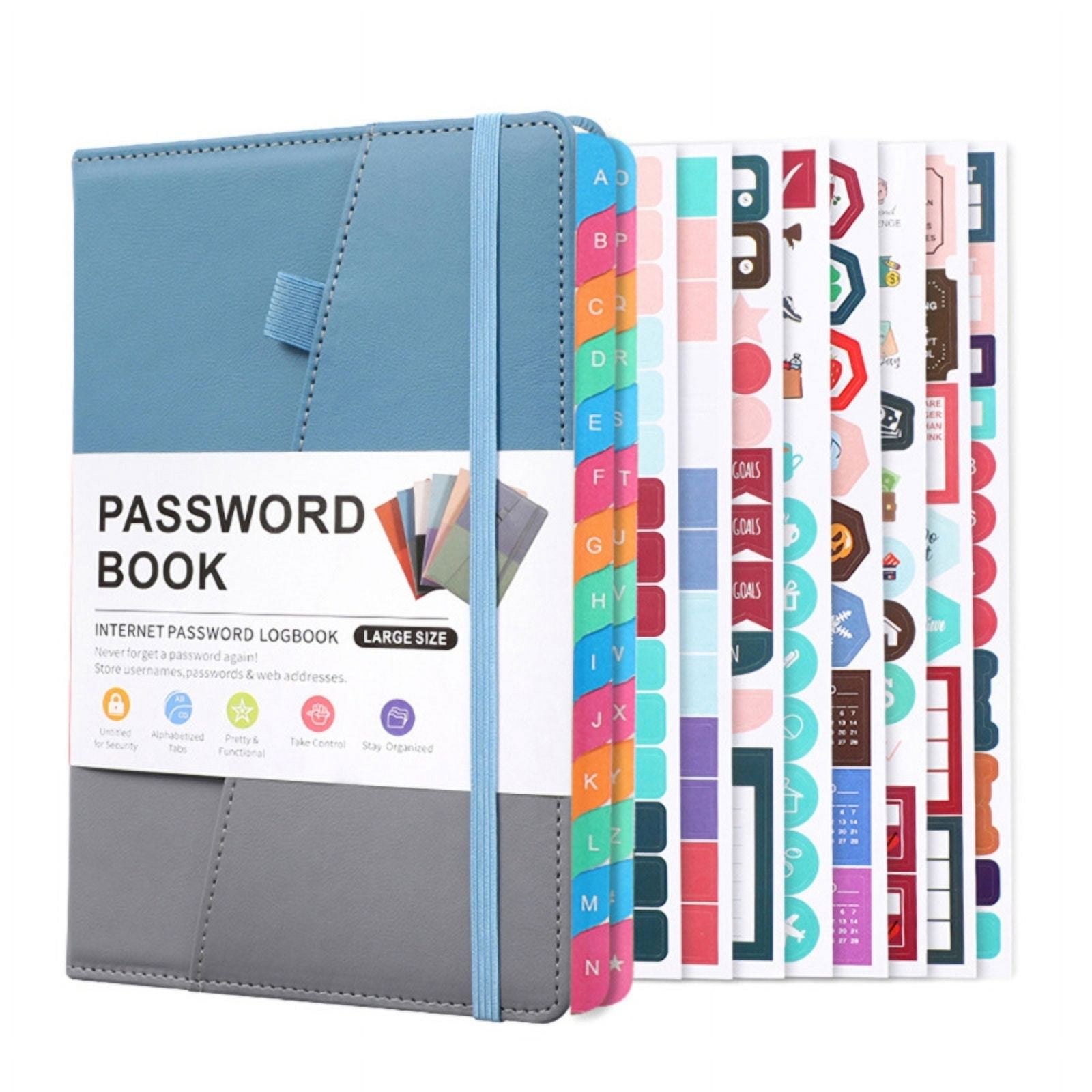 Milue Organized A5 Password Record Book with Alphabet Labels and ...