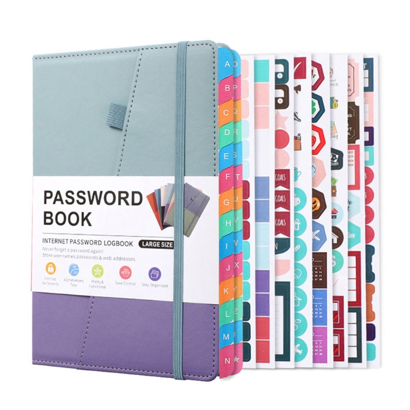 Milue Organized A5 Password Record Book with Alphabet Labels and ...