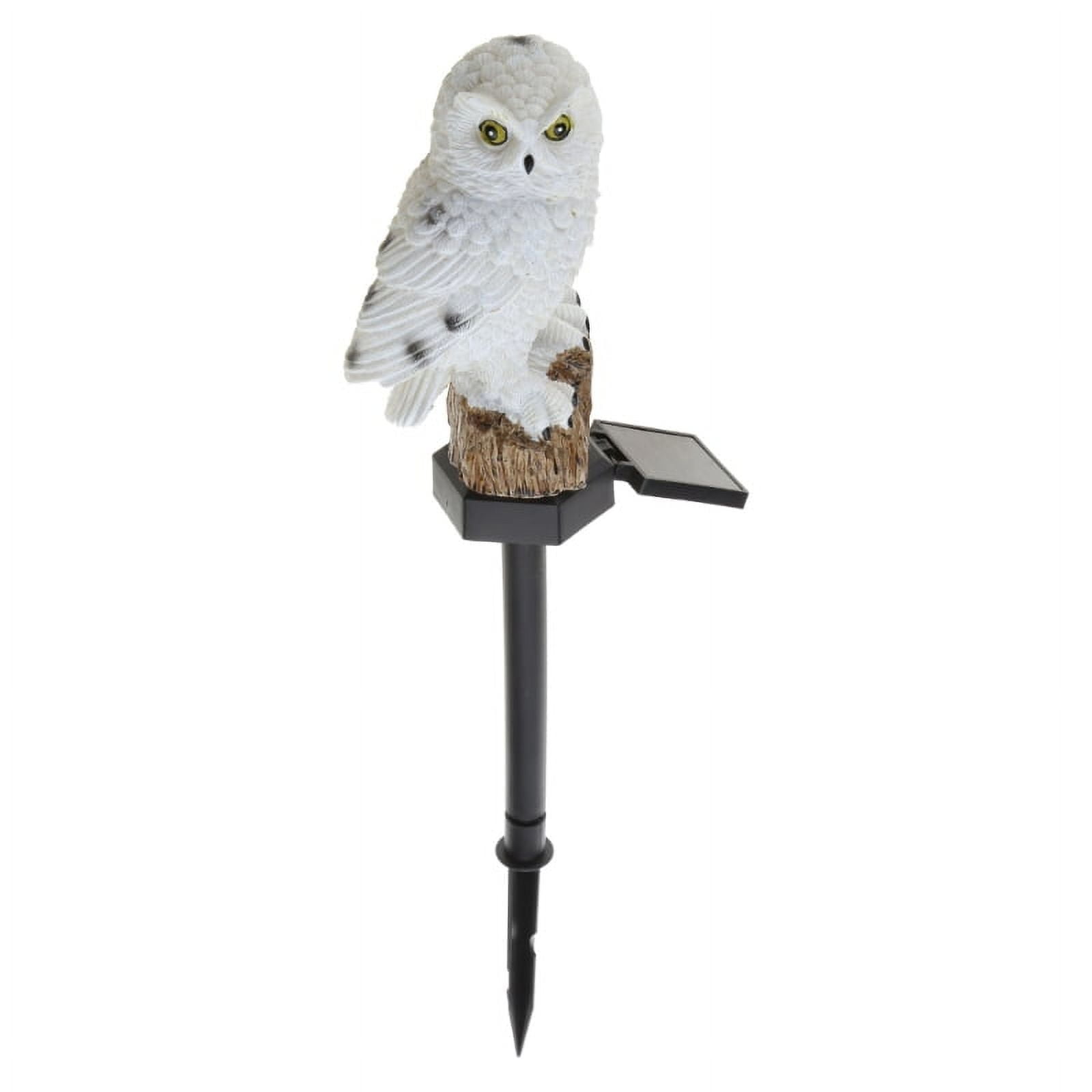 Milue Outdoor Owl Solar Lights Lifelike Owl with Feather Lawn Lamps ...
