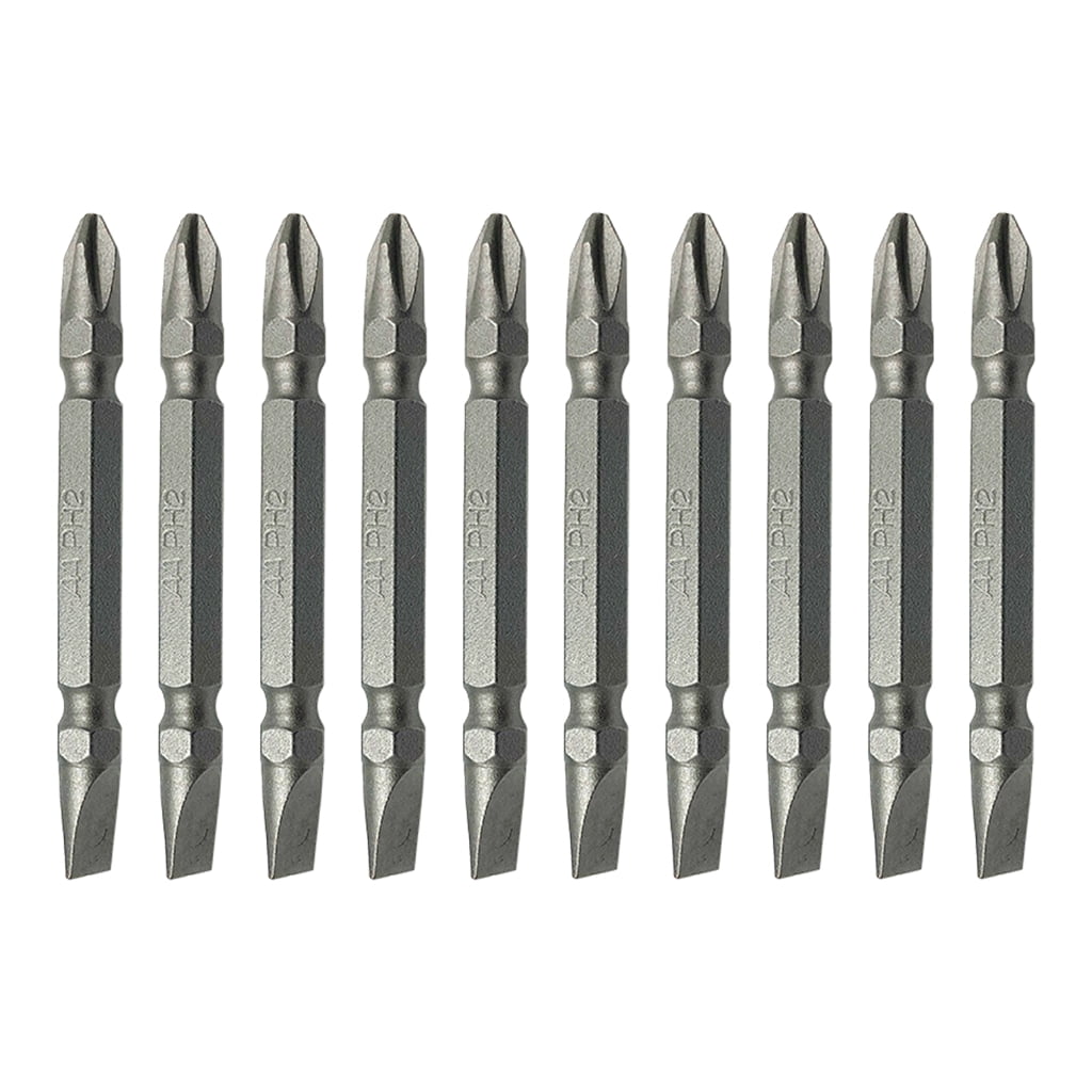 Milue Pack oPack of 10 65mm PH2 Magnetic Double Ended Screwdriver Bits S2 Steel - Walmart.com