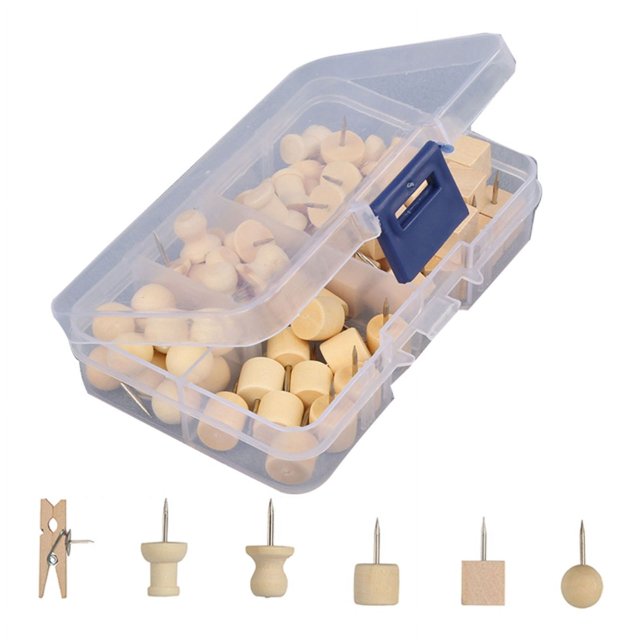 Milue Pack of Push Pins Soft Wood Woodworking Nails for Cork Board ...