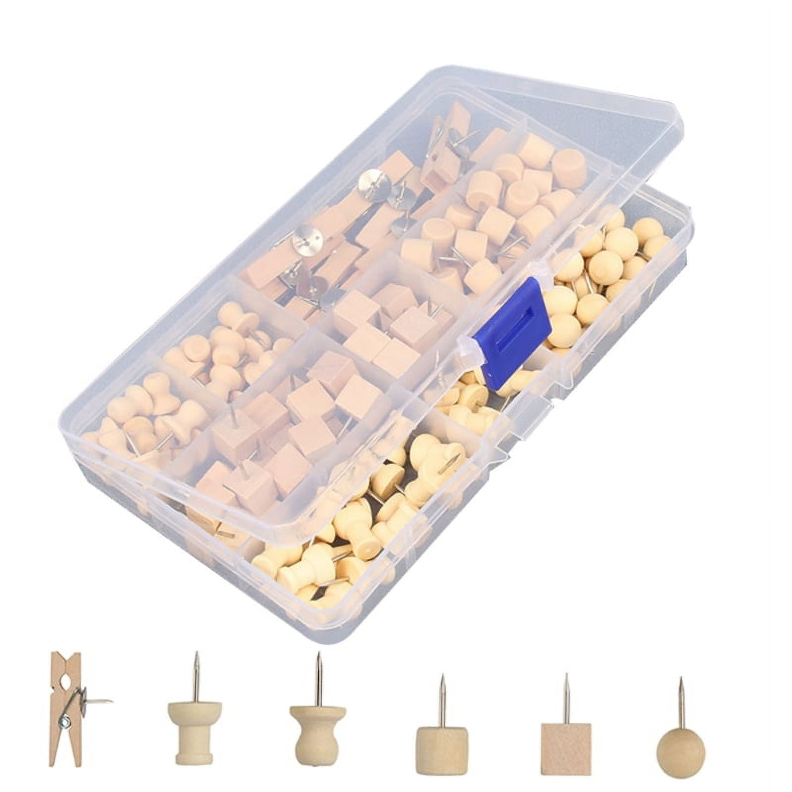 Milue Pack of Push Pins Soft Wood Woodworking Nails for Cork Board ...