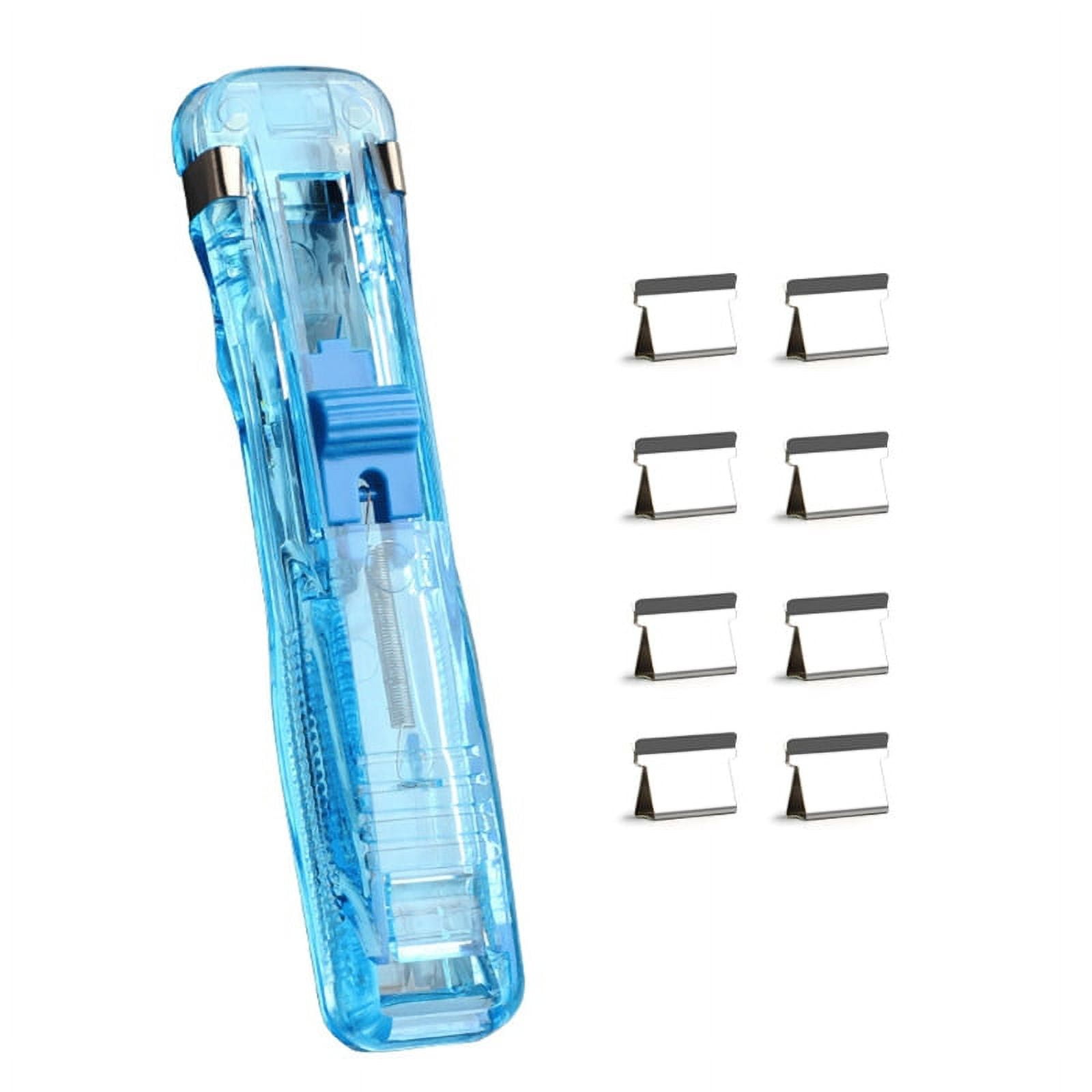 Milue Paper Clamp Dispenser Set with 8 Pcs Metal Refill Clips Clear ...